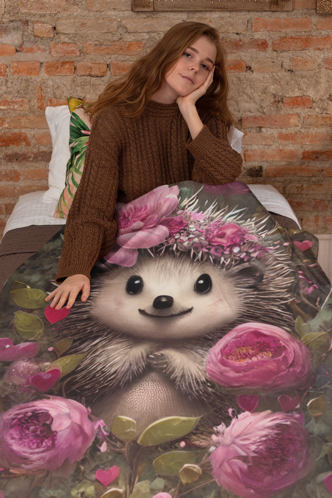Hedgehog Plush Blanket Cute Hedgehog Velveteen Blanket Home Decor ...