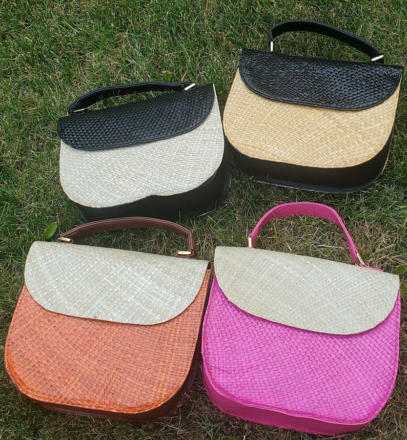 Two Tone Handbag Pandan Bag PHILLIPNES - Etsy