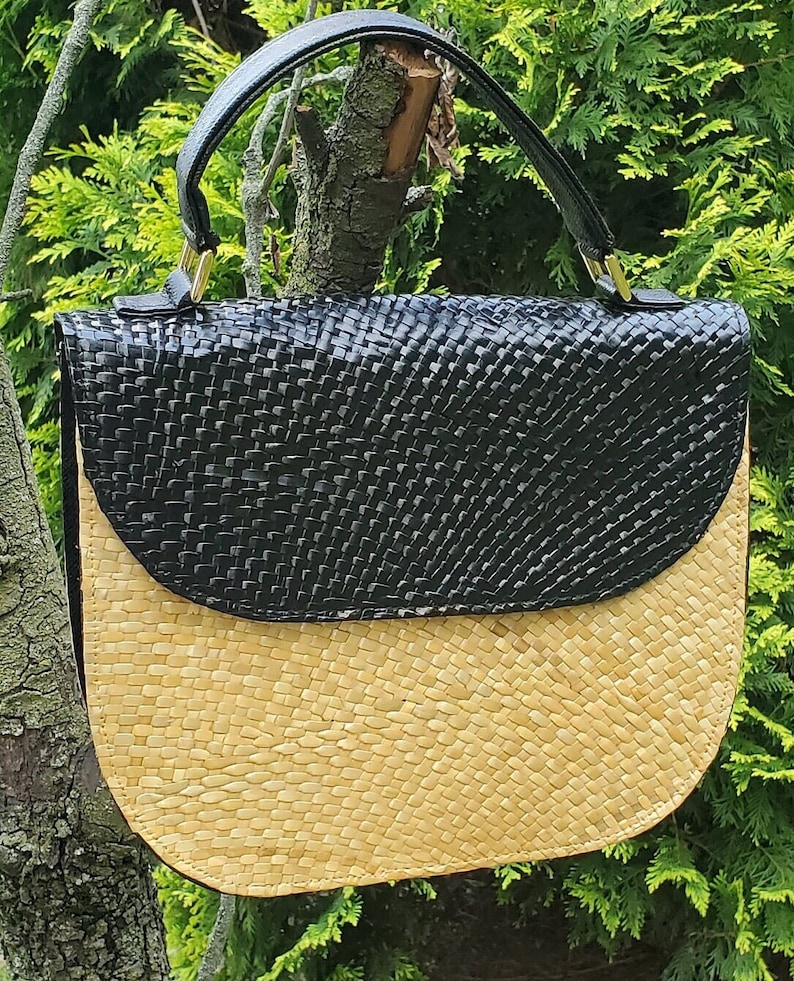 Two Tone Handbag Pandan Bag PHILLIPNES - Etsy