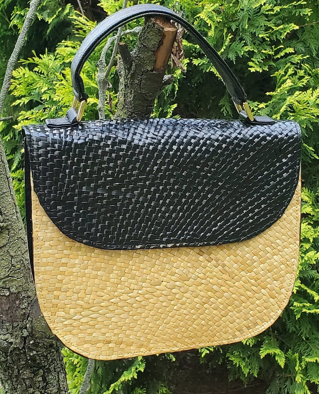 Two Tone Handbag Pandan Bag PHILLIPNES - Etsy