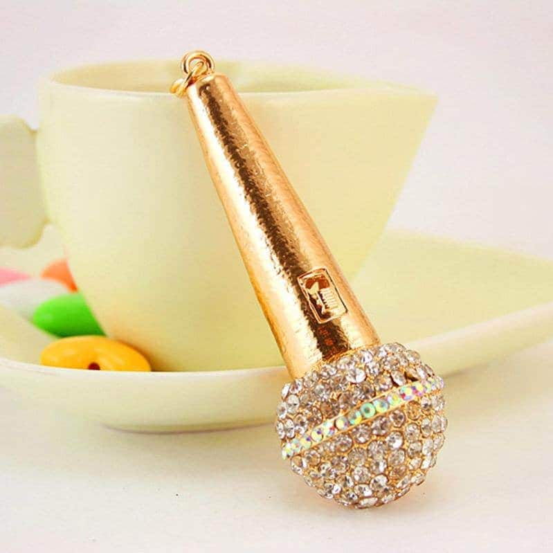 A Keychain Bag Charm Microphone-miniature Microphone Keychain Vocal ...
