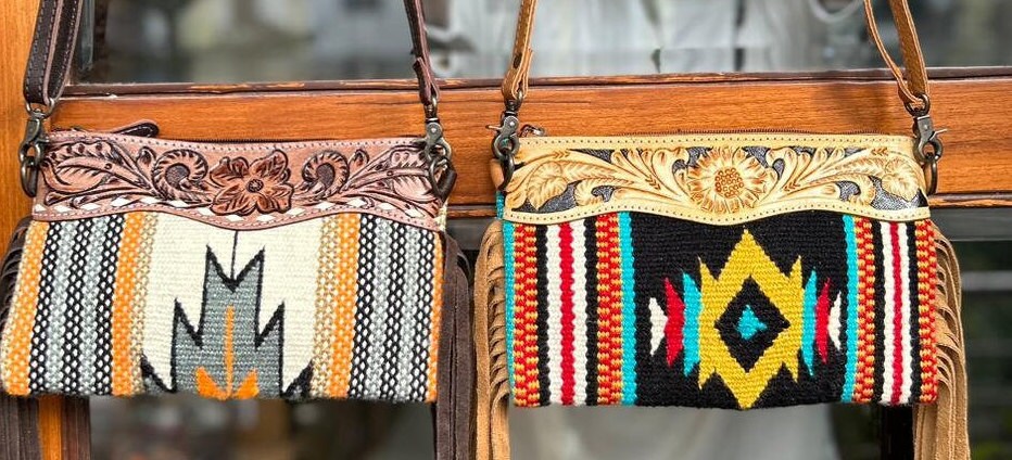 Leather Aztec Crossbody Sling Aztec Crossbody Bag Leather Aztec Sling ...