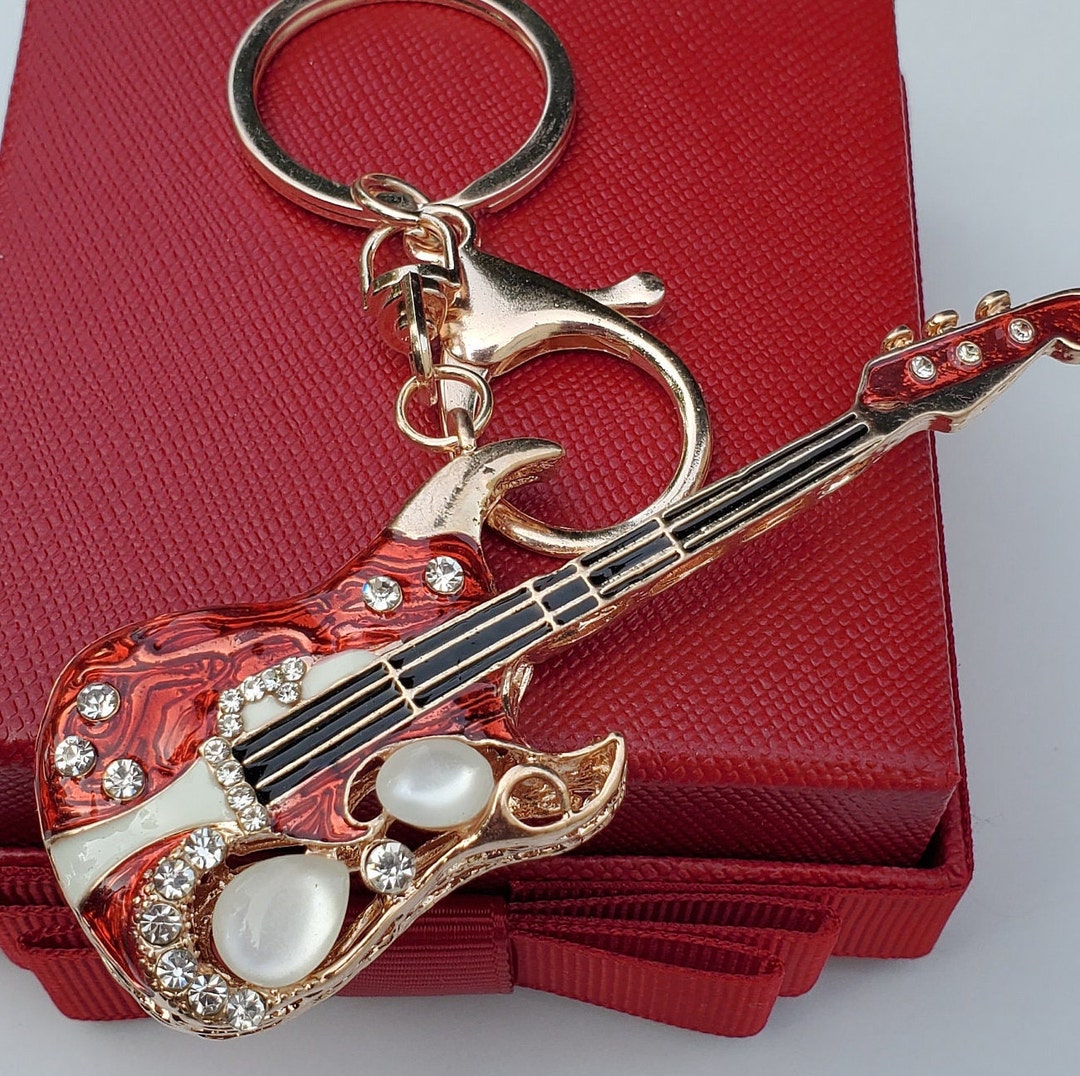 Guitar Key Chain Music Electric Guitar Keychain Music Guitar Keychain ...