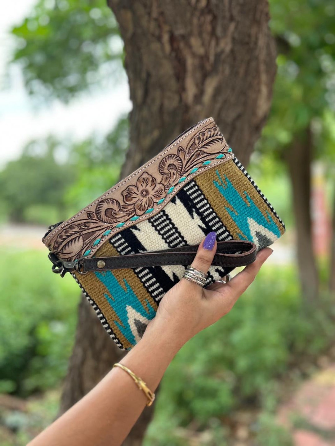 Leather Aztec Crossbody Sling Aztec Crossbody Bag Leather Aztec Sling ...