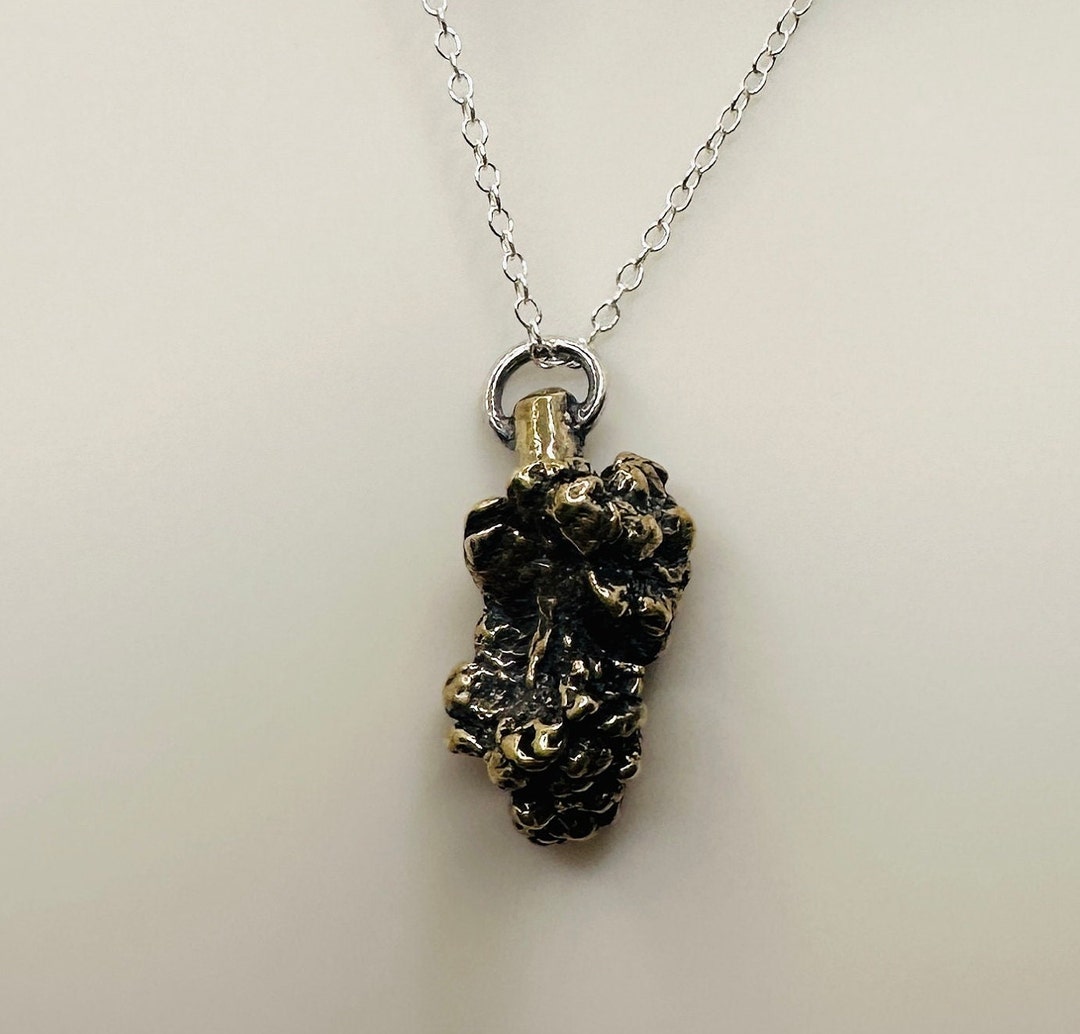 Brass Mulberry Necklace With Sterling Silver Chain - Etsy