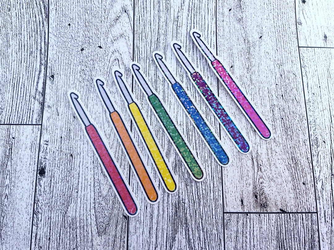 Holographic Crochet Hook Waterproof Sticker - Etsy
