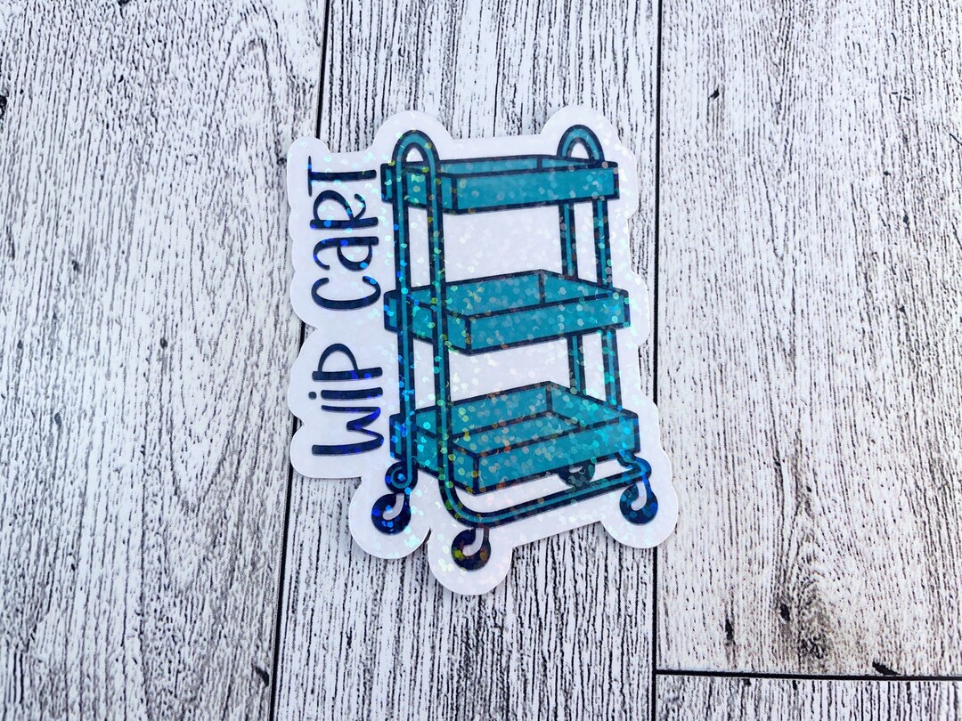 Holographic WIP Cart Waterproof Sticker - Etsy
