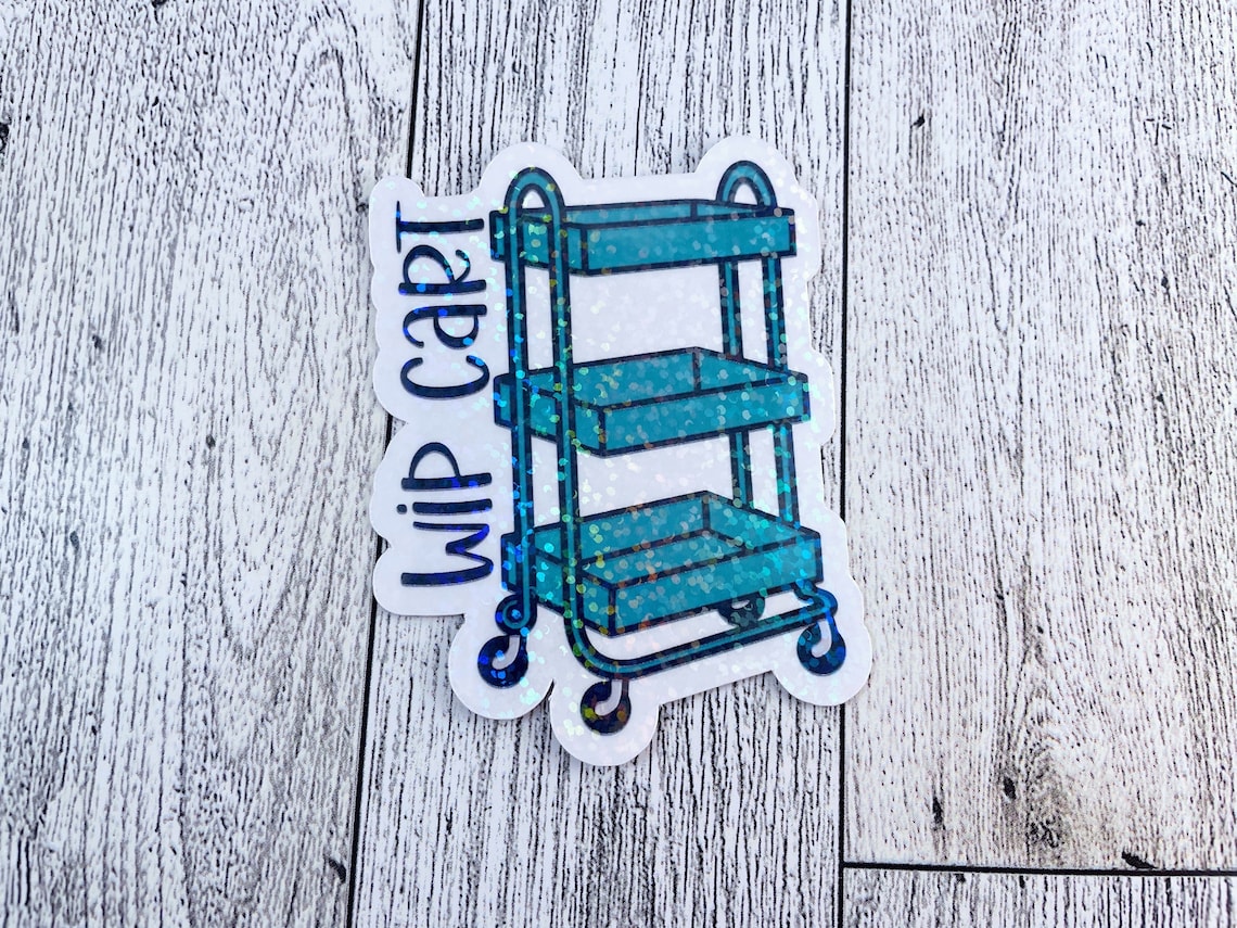 Holographic WIP Cart Waterproof Sticker - Etsy