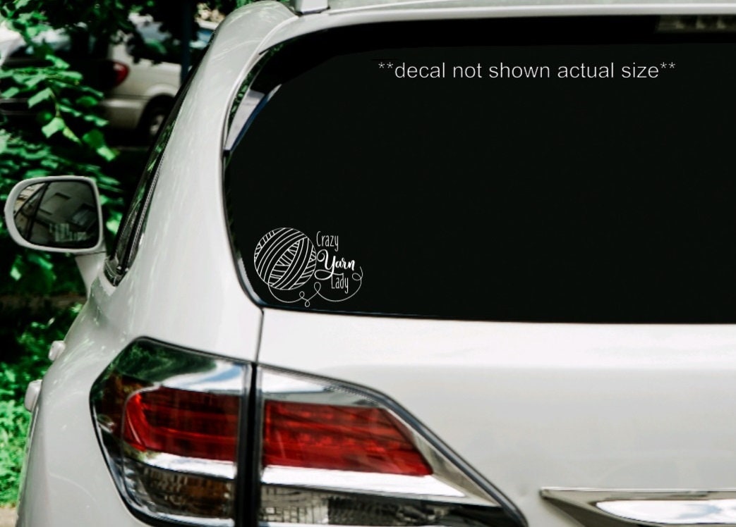 Crazy Yarn Lady Vinyl Decal Laptop Decal Water Bottle Decal - Etsy