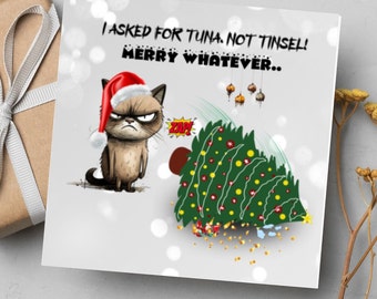 Printable Funny Christmas Card, Funny Christmas Card, Funny Cat ...