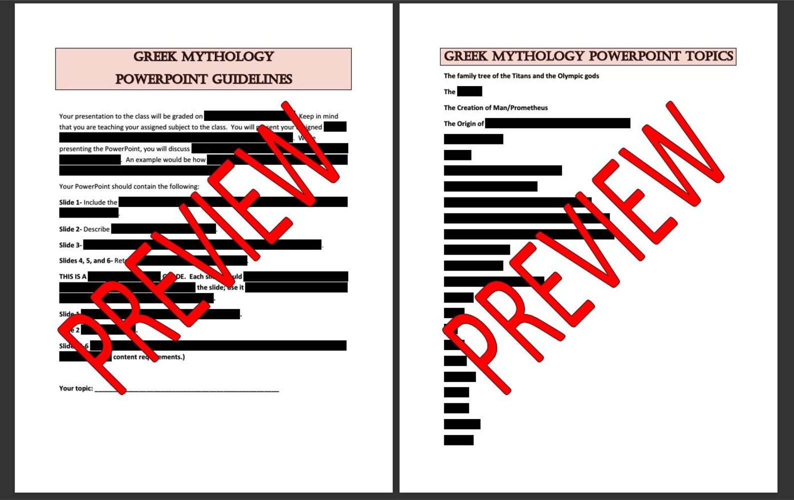 Greek Mythology Project Unit: Creative Writing & Research (PDF) - Etsy