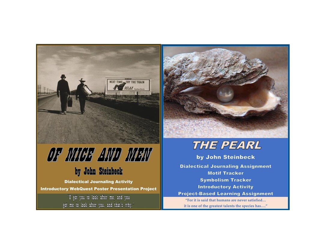 Dialectical Journal Bundle: of Mice and Men & the Pearl, Distance ...