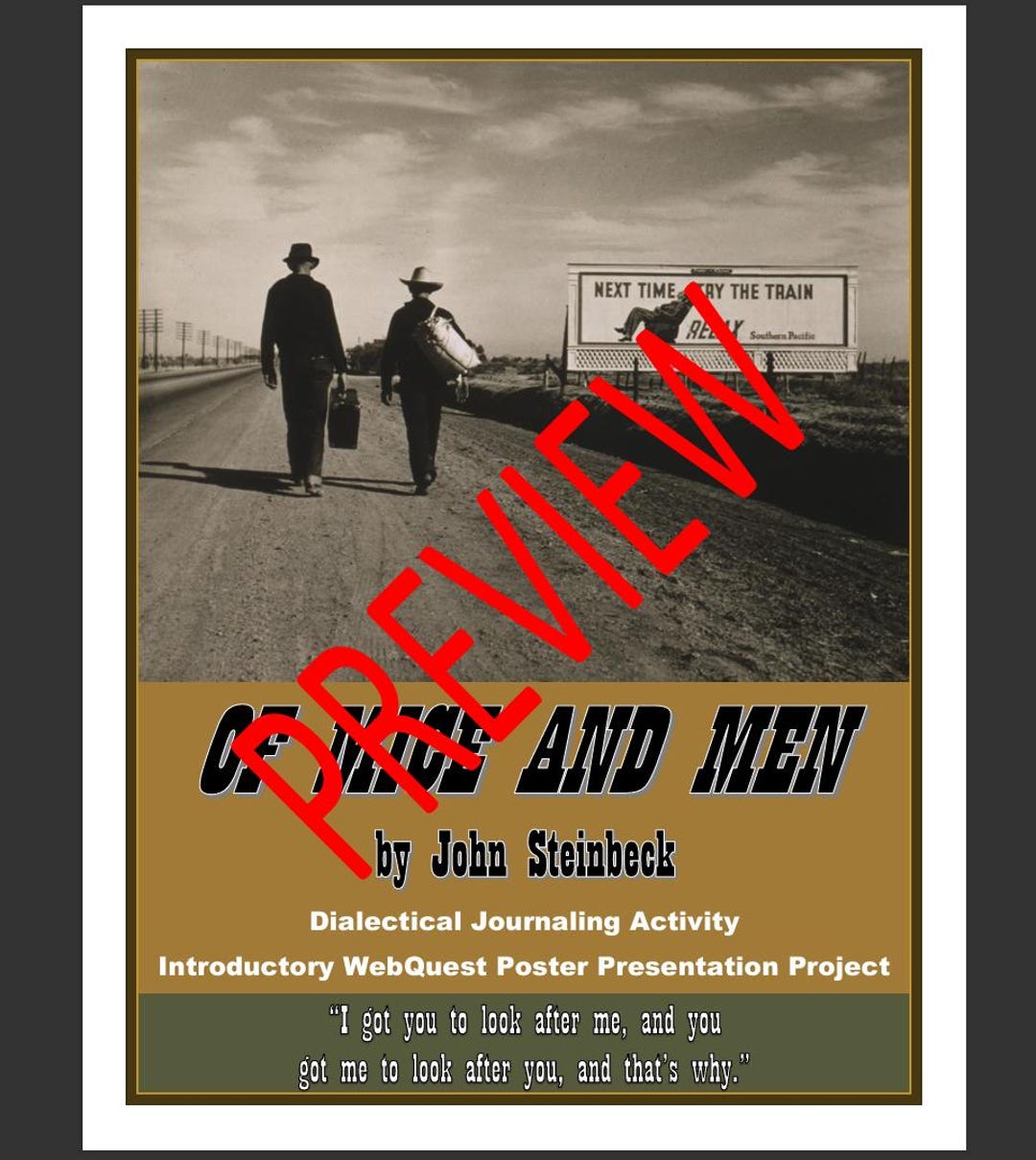 Of Mice and Men: Dialectical Journal & Webquest (PDF) - Etsy