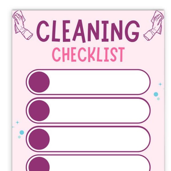 Magnetic Checklist Cleaning - Etsy