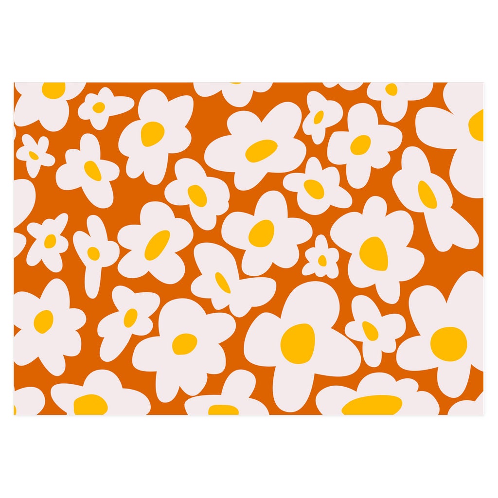 Circles and Flowers Double Sided Wrapping Paper Reversible Gift Wrap ...