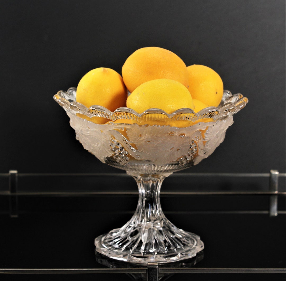 Antique Crystal Compote With Carved Grape Vines - Etsy