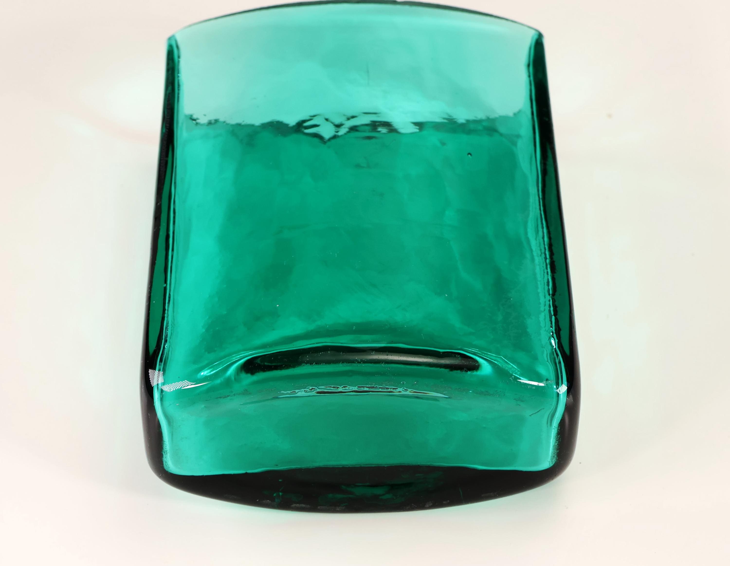 Mid-century Blenko Emerald Green Glass Vase Rectangular Shape 446 ...