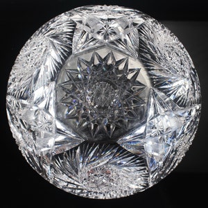 ABP Cut Crystal Bowl Hobstar Brunkswick Star Saw Tooth Rim - Etsy