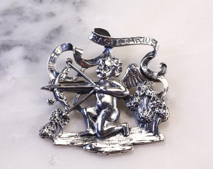 Cini Sterling Sagittarius Pin the Archer Zodiac Sign Vintage Zodiac ...