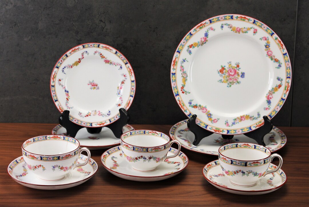 Antique Minton Rose China Set Porcelain Plates Cups and Saucers - Etsy
