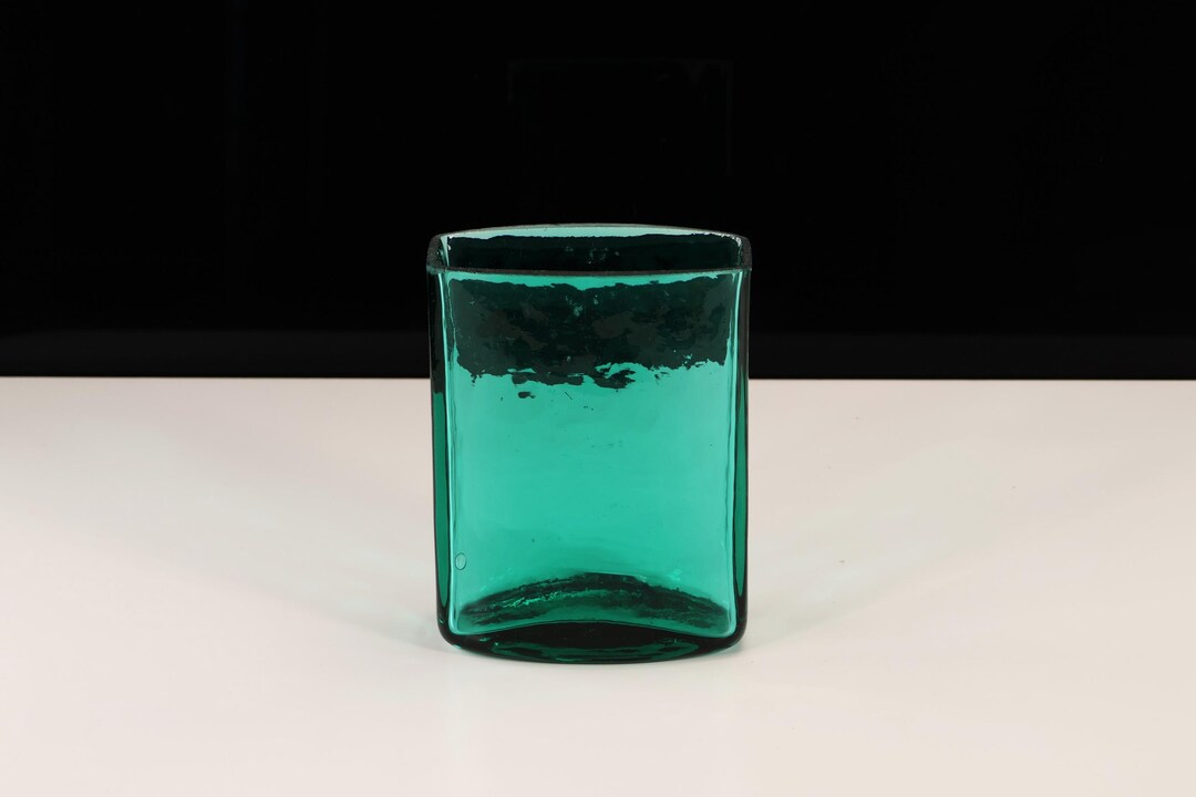 Mid-century Blenko Emerald Green Glass Vase Rectangular Shape 446 ...