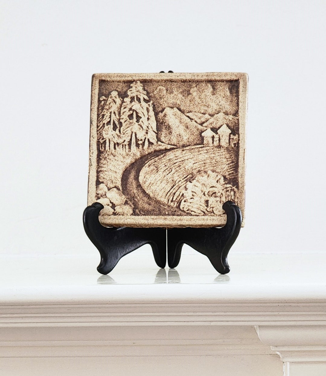 California Art Tile Arts and Crafts Mountain Landscape Antique Pottery ...