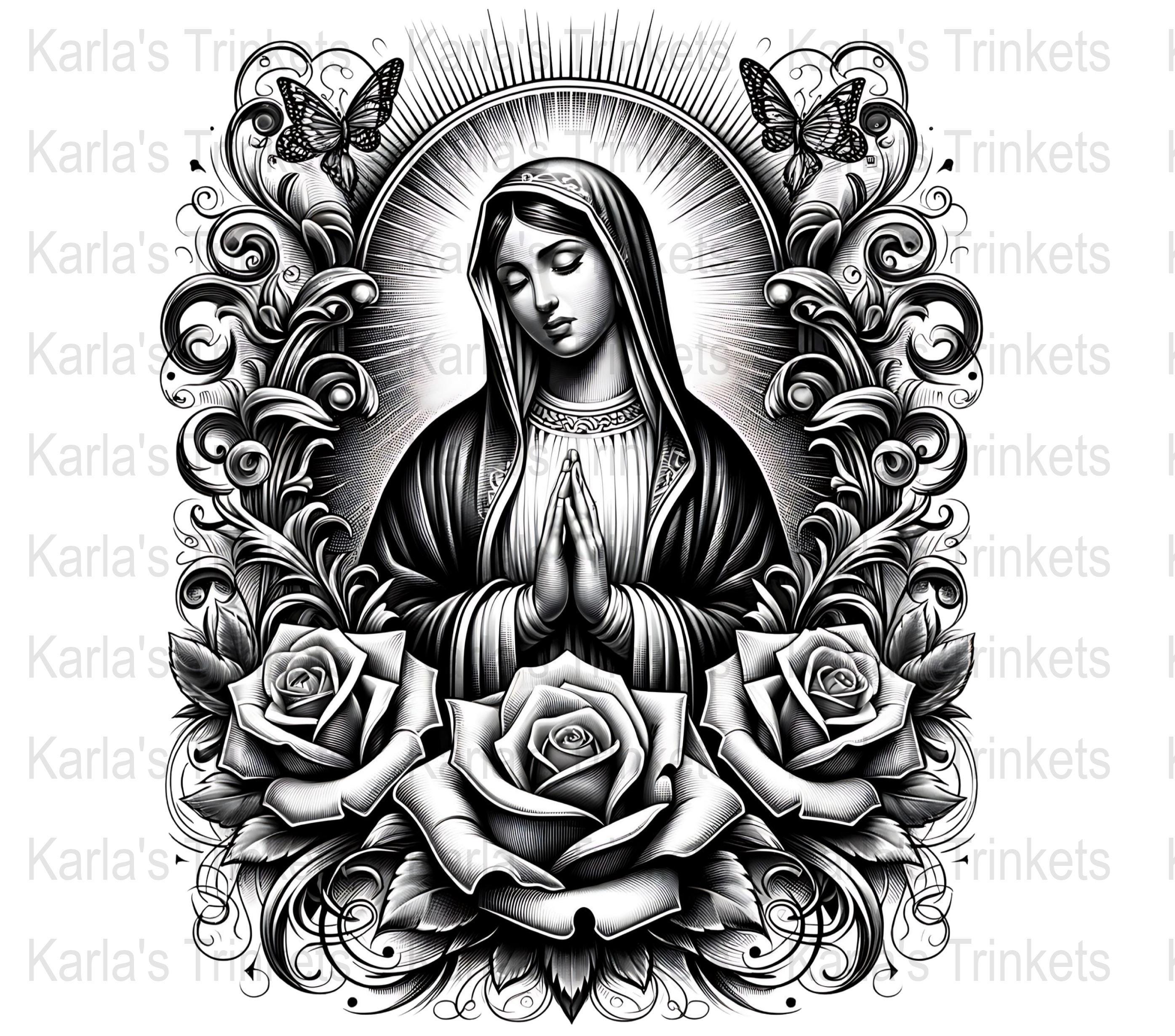 Exciting Virgen De Guadalupe Black And White Pictures