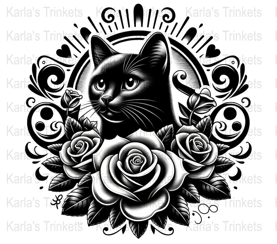 Mexican Goth Clipart, Black and White Sublimation PNG, Latina Clipart ...