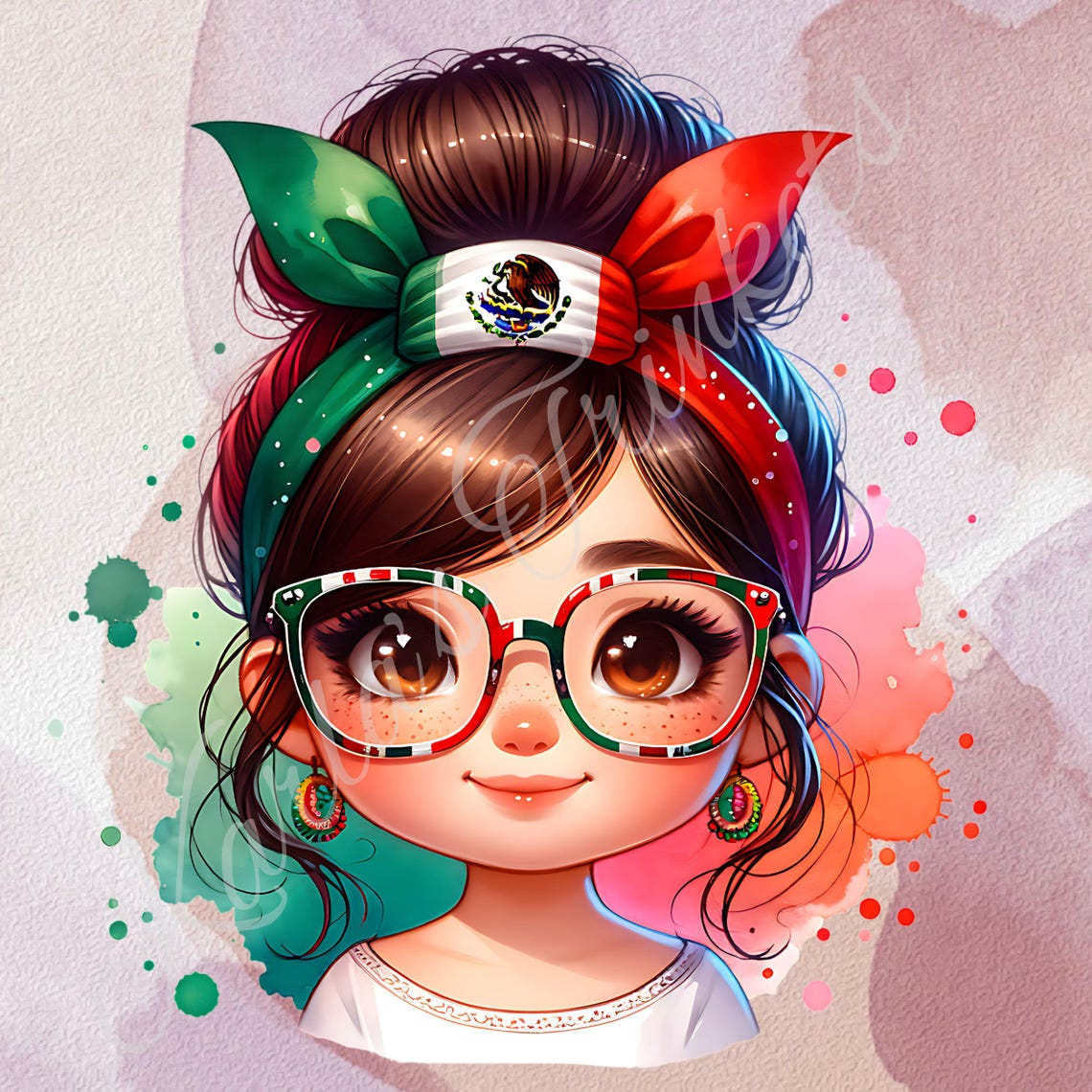 5 Cute Latina Girl Clipart Bundle - Bright Colorful Digital Stickers ...