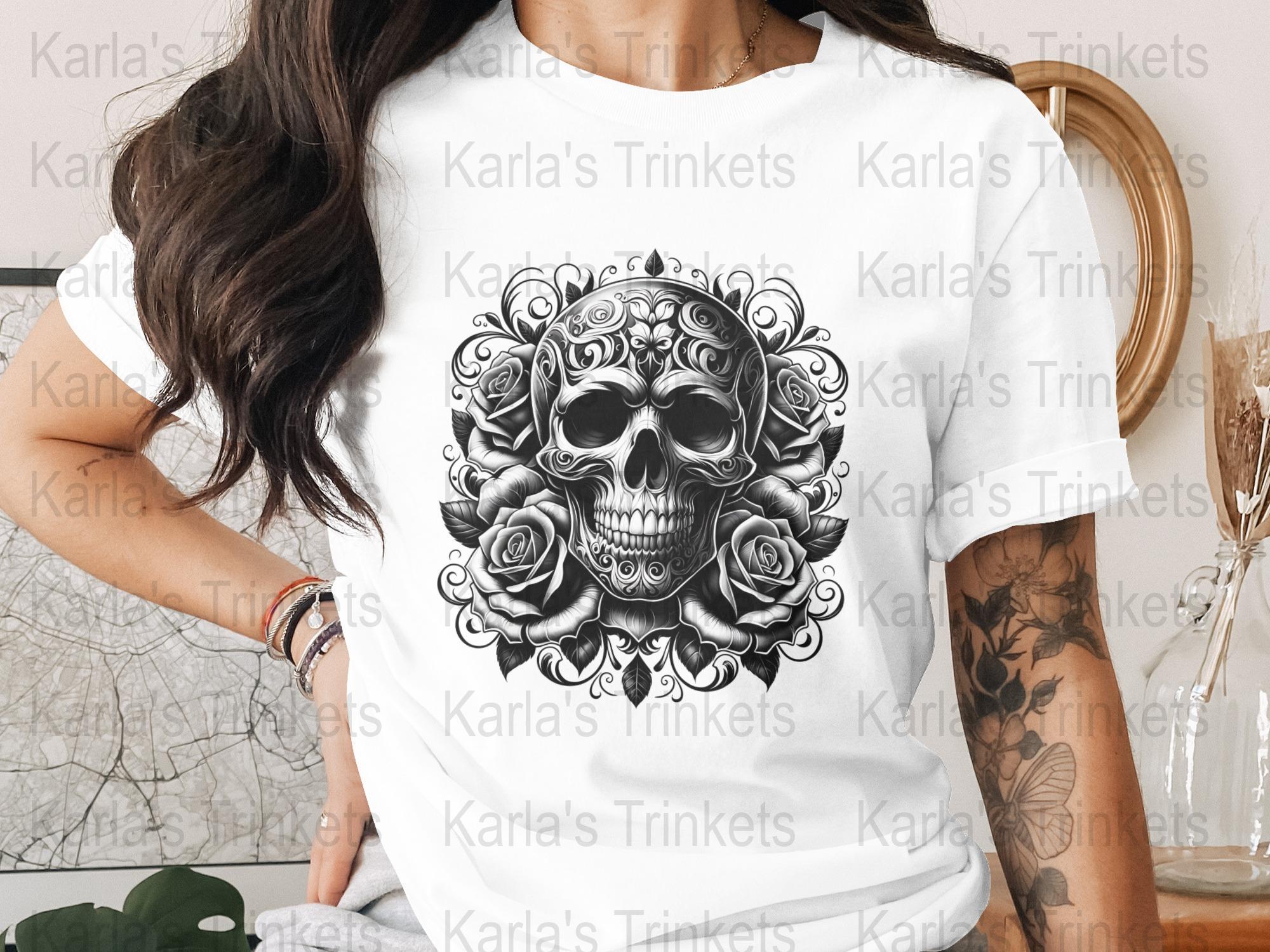 Mexican Goth Clipart, Black and White Sublimation PNG, Latina Clipart ...
