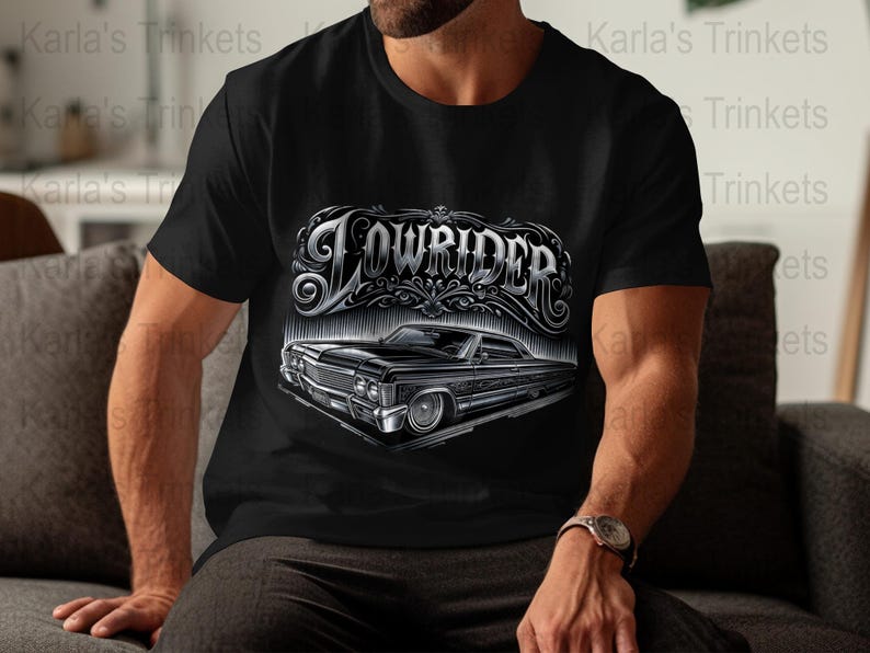 Cholo Vintage Car, Lowrider Clipart, Latino Art, Black and White PNG ...