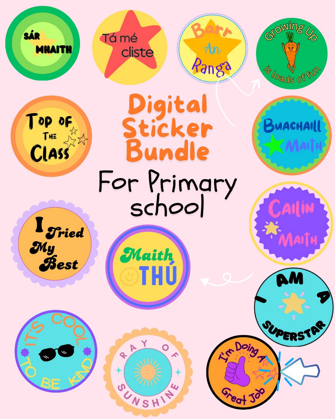 Primary School Sticker Bundle - Digital Stickers for Back to School ...