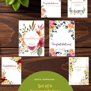 5x7 Christian Congratulations Cards | Watercolor Floral Design ...