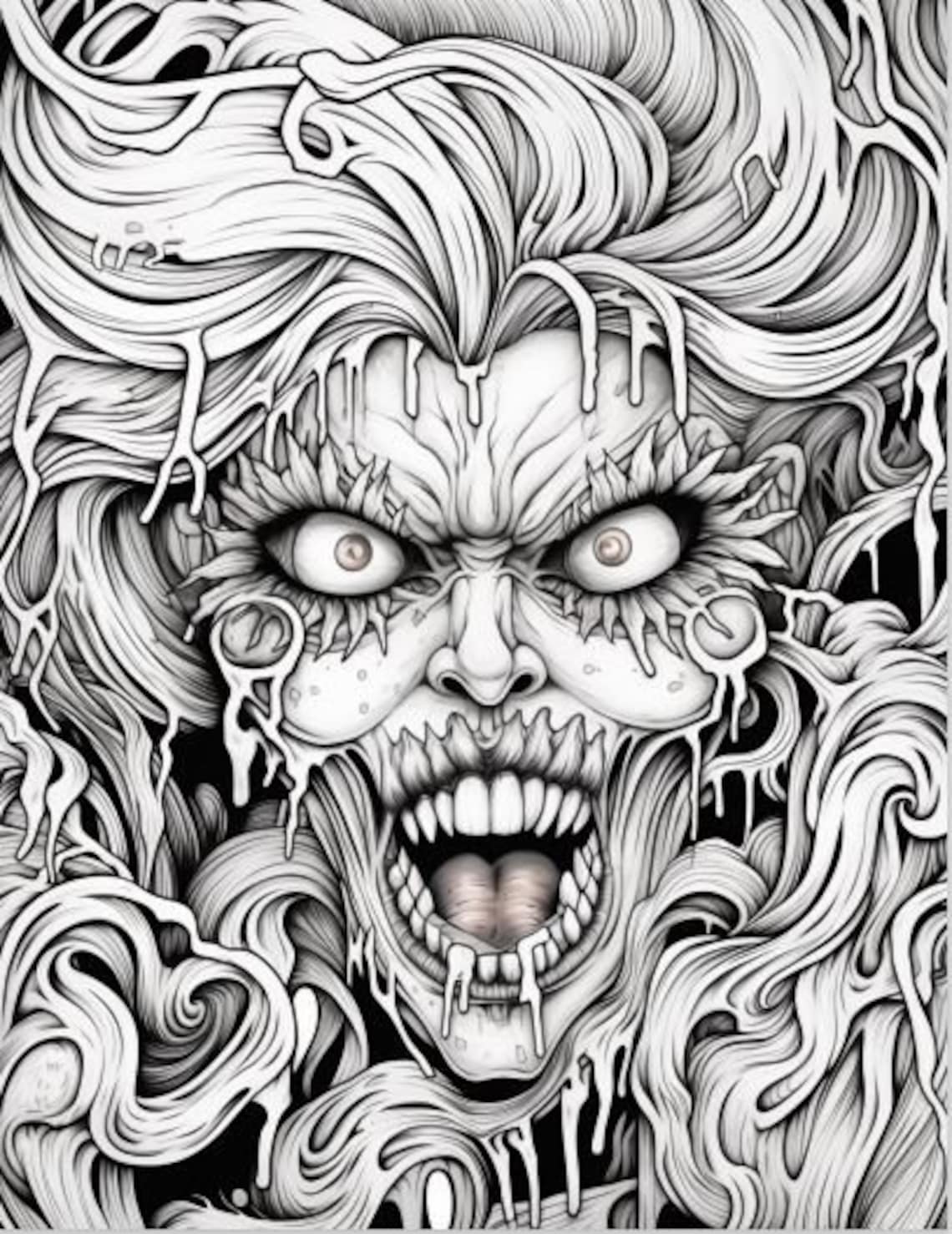 100 Horror Halloween Coloring Pages - Etsy