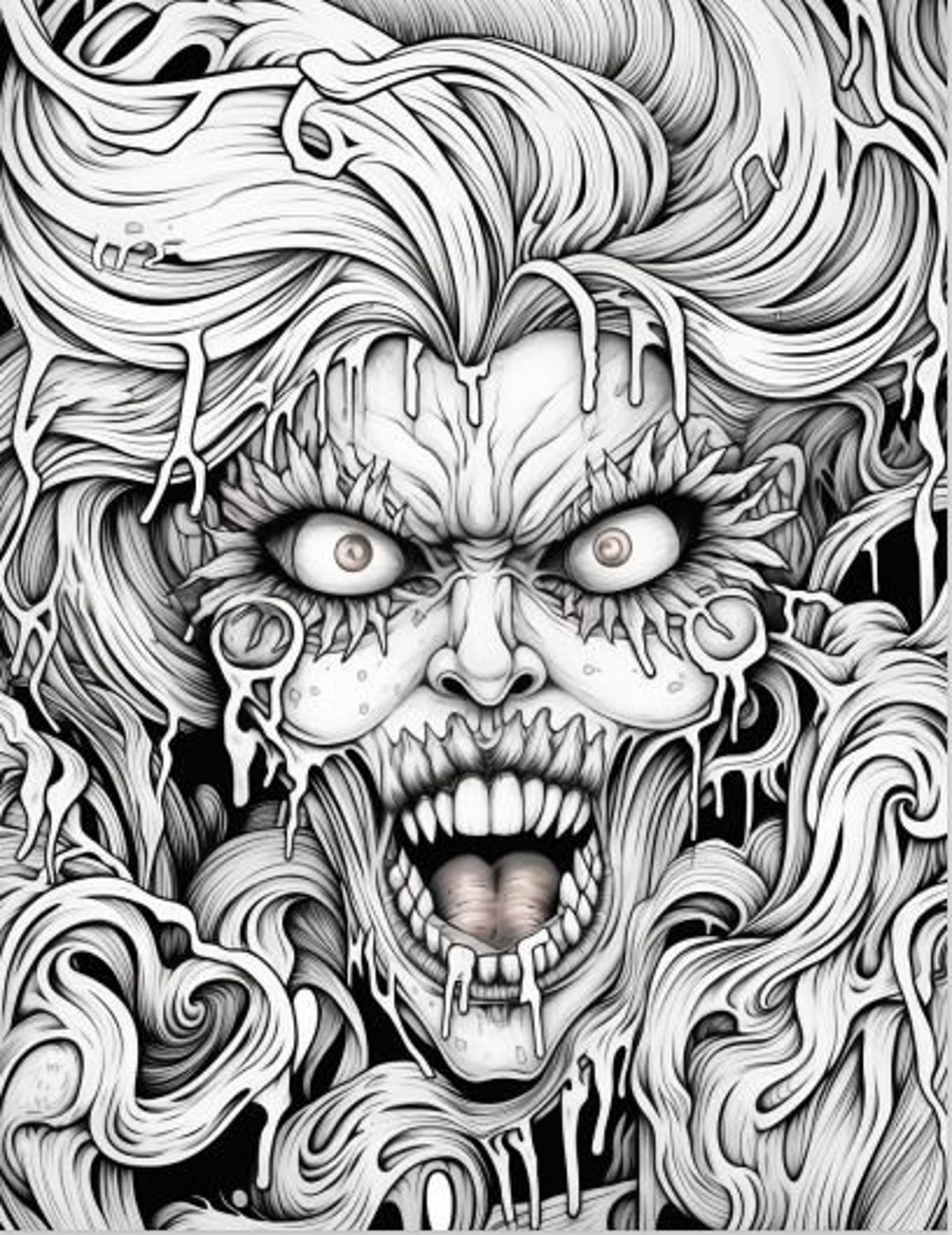 100 Horror Halloween Coloring Pages - Etsy