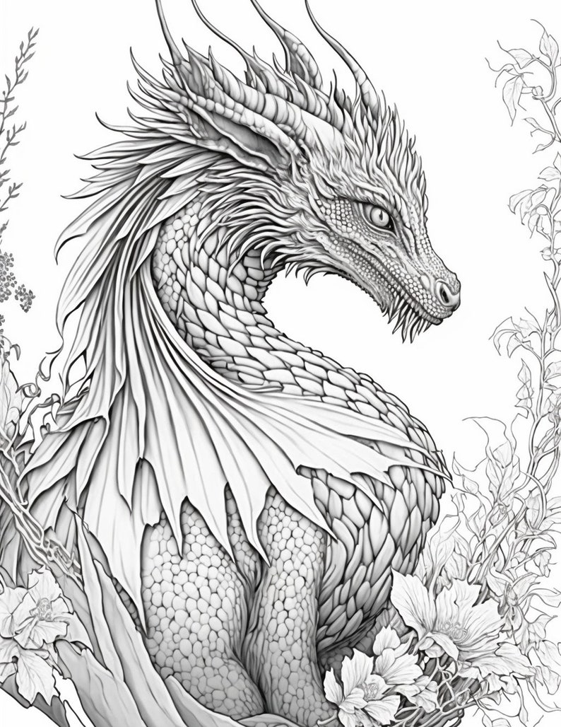 Relaxing Coloring Pages: Dragons 100 Pages - Etsy