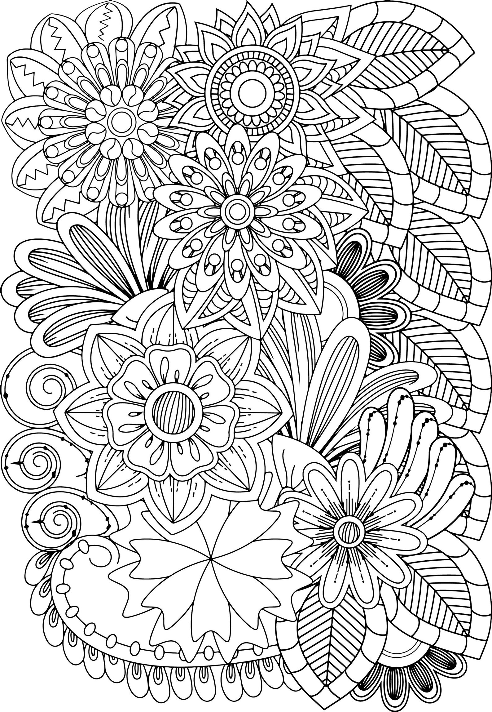 Relaxing Coloring Pages: Zentangle Flower (100 Pages) - Etsy