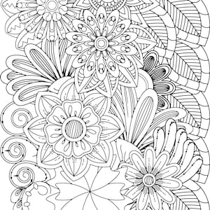 Relaxing Coloring Pages: Zentangle Flower (100 Pages) - Etsy