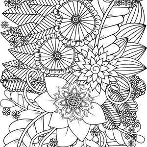 Relaxing Coloring Pages: Zentangle Flower (100 Pages) - Etsy