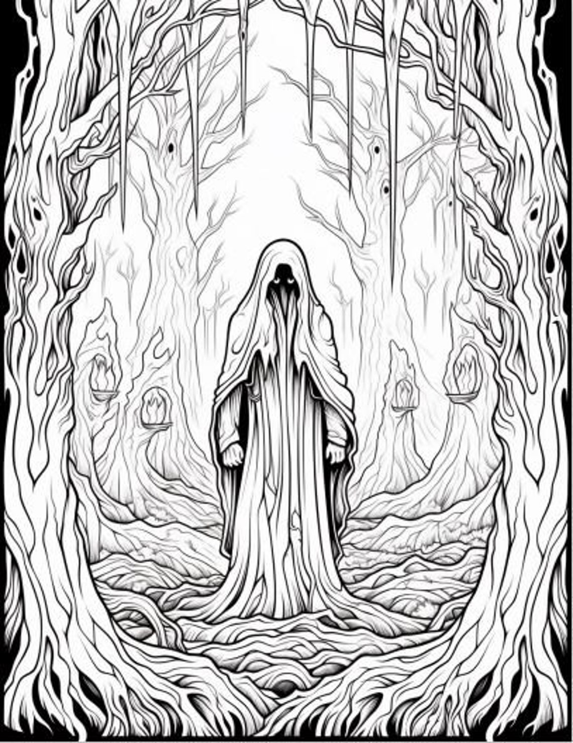 120 Halloween Coloring Pages for Adults - Etsy