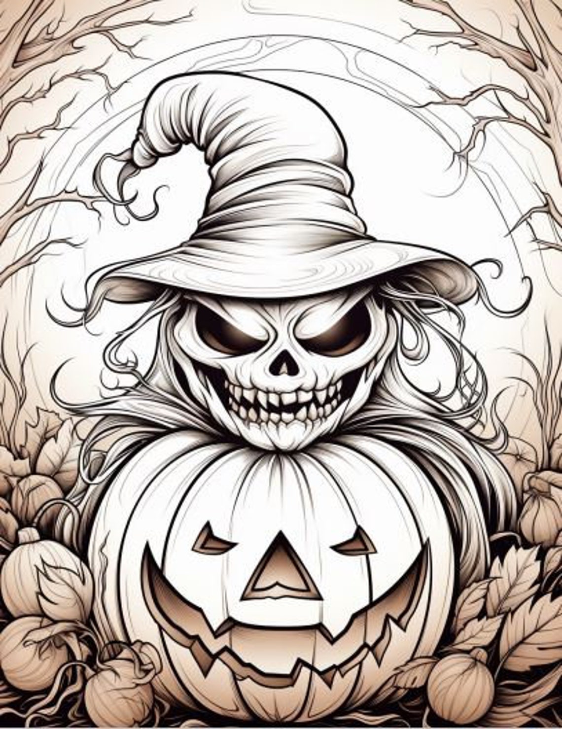 120 Happy Halloween Adult Coloring Pages - Etsy