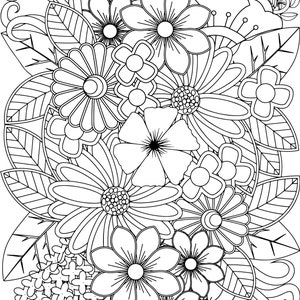 Relaxing Coloring Pages: Zentangle Flower (100 Pages) - Etsy