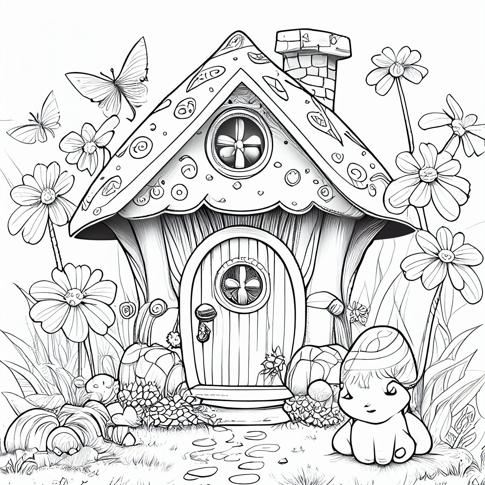 Relaxing Coloring Pages: Fairy Houses (100 Pages) - Etsy