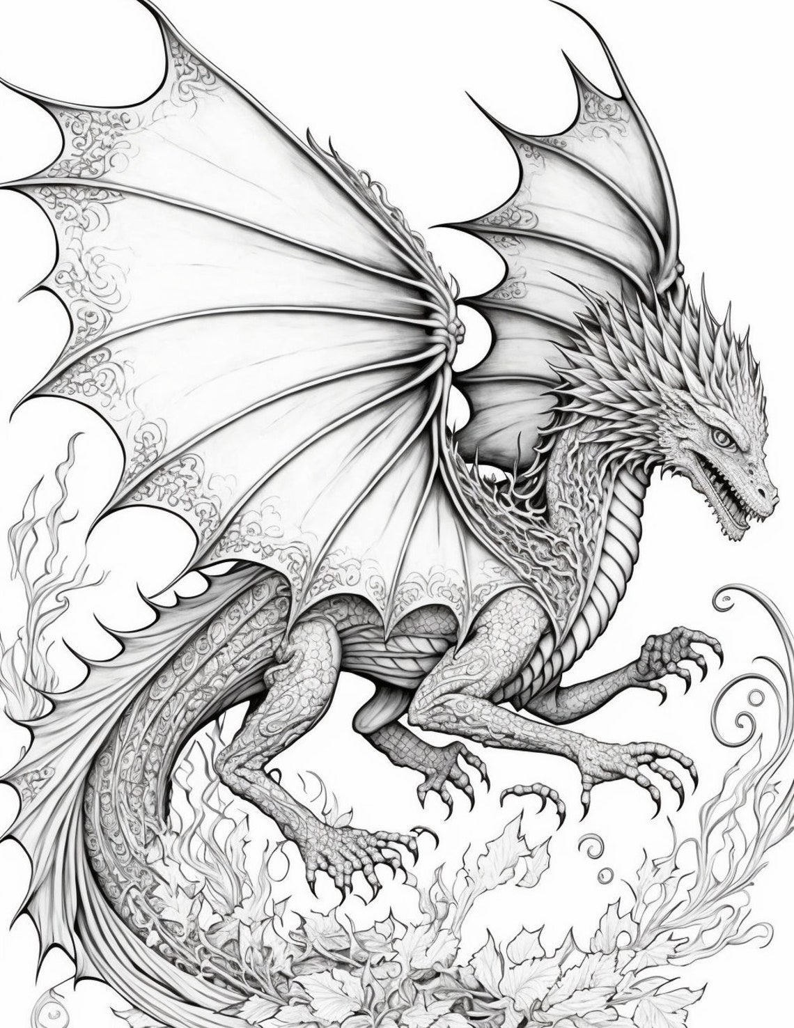 Relaxing Coloring Pages: Dragons 100 Pages - Etsy