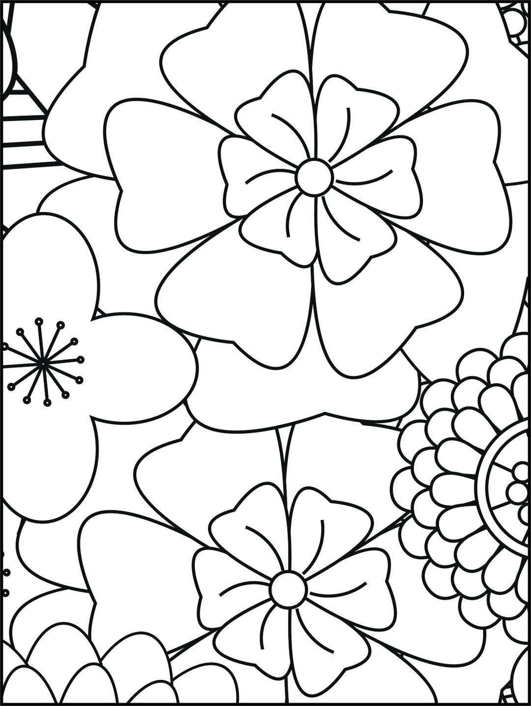 Relaxing Coloring Pages: Flowers Vol 4 (110 Pages) - Etsy