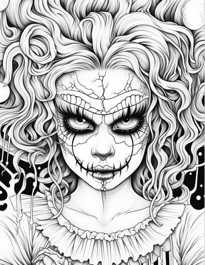 100 Horror Halloween Coloring Pages - Etsy