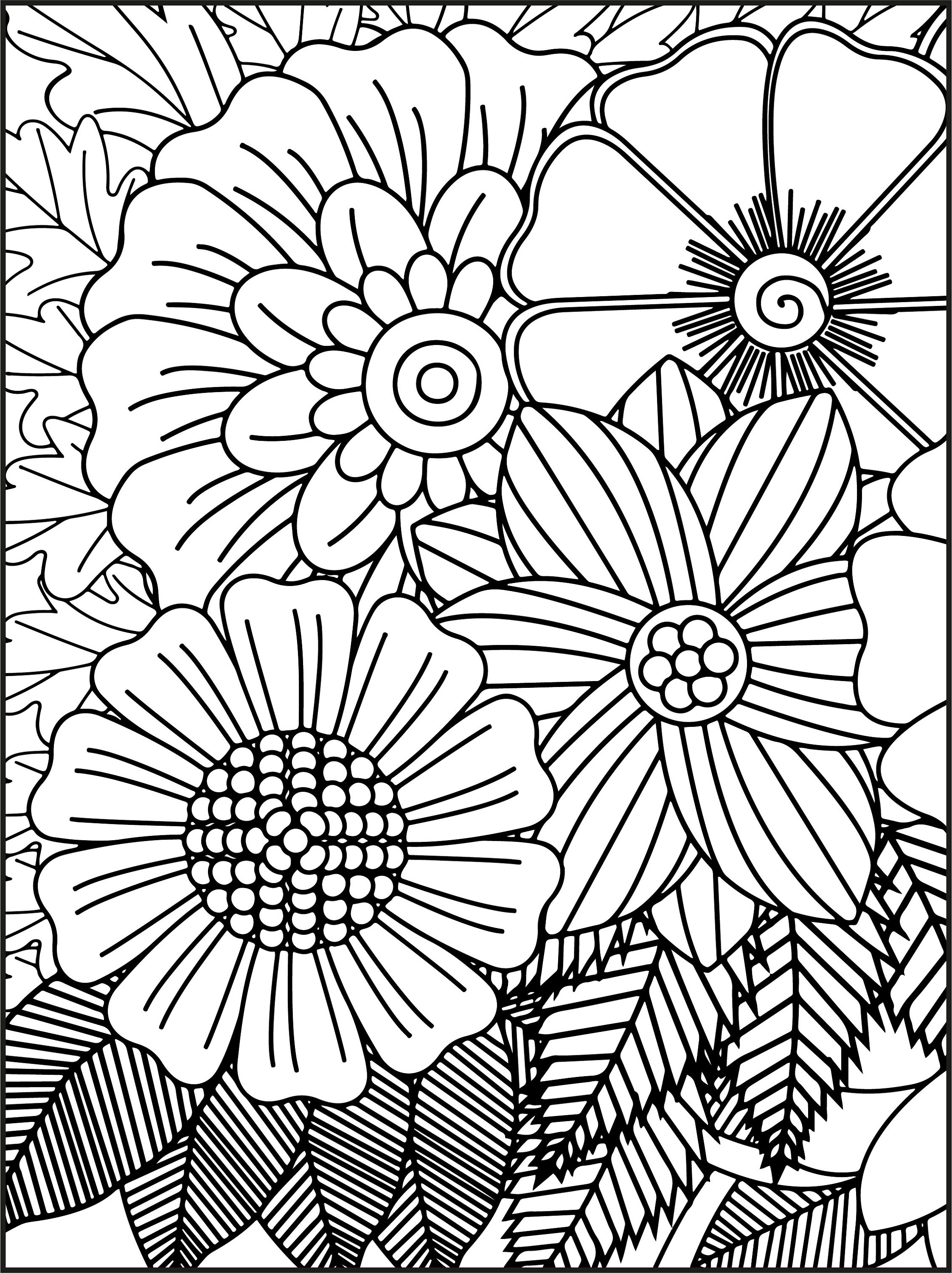 Relaxing Coloring Pages: Flowers Vol 2 (110 Pages) - Etsy
