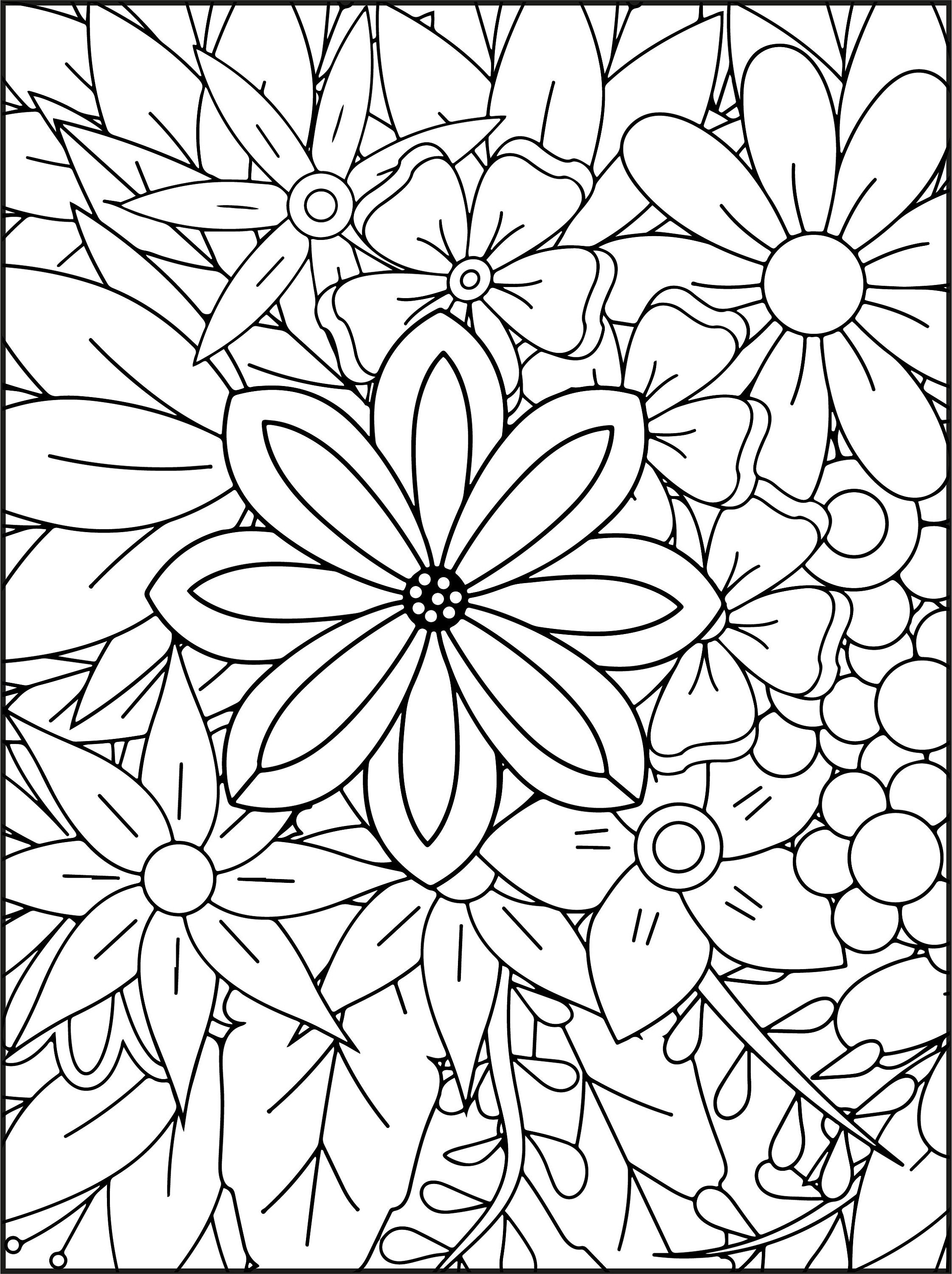 Relaxing Coloring Pages: Flowers Vol 2 (110 Pages) - Etsy