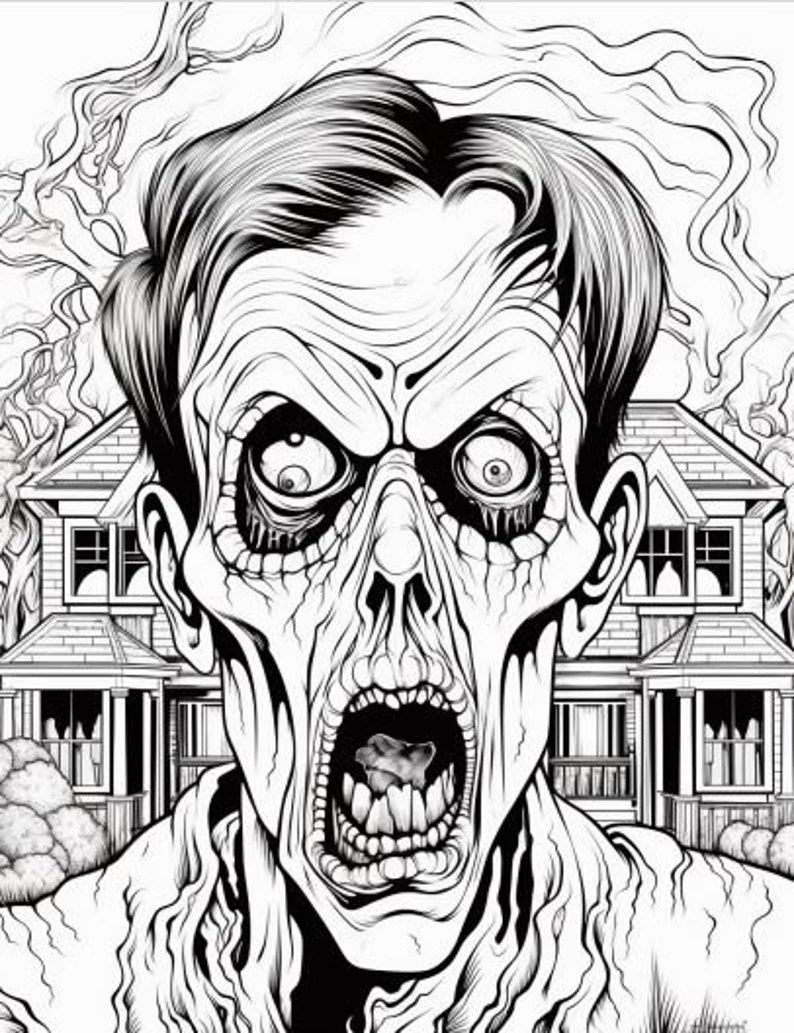 100 Horror Halloween Coloring Pages - Etsy