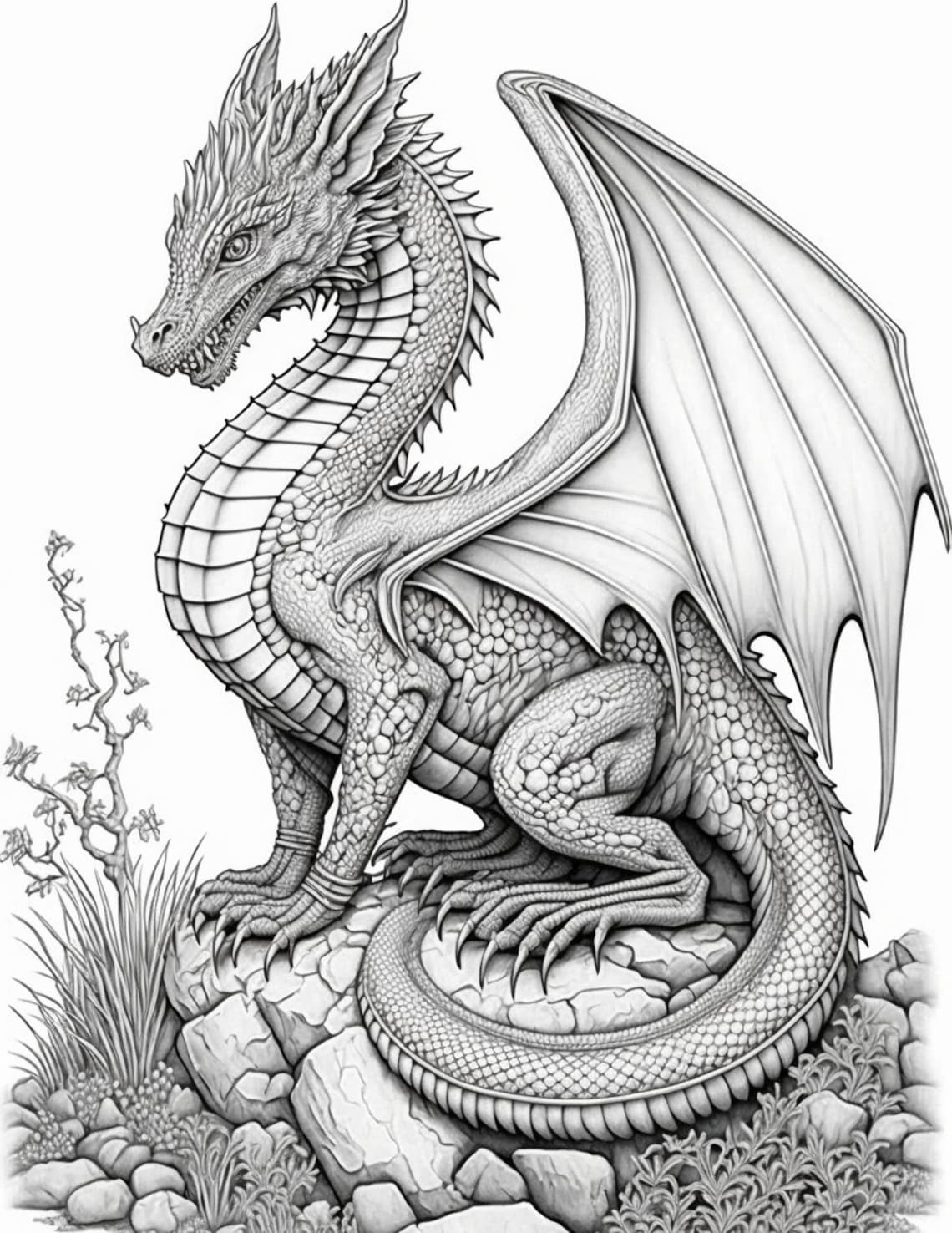 Relaxing Coloring Pages: Dragons 100 Pages - Etsy